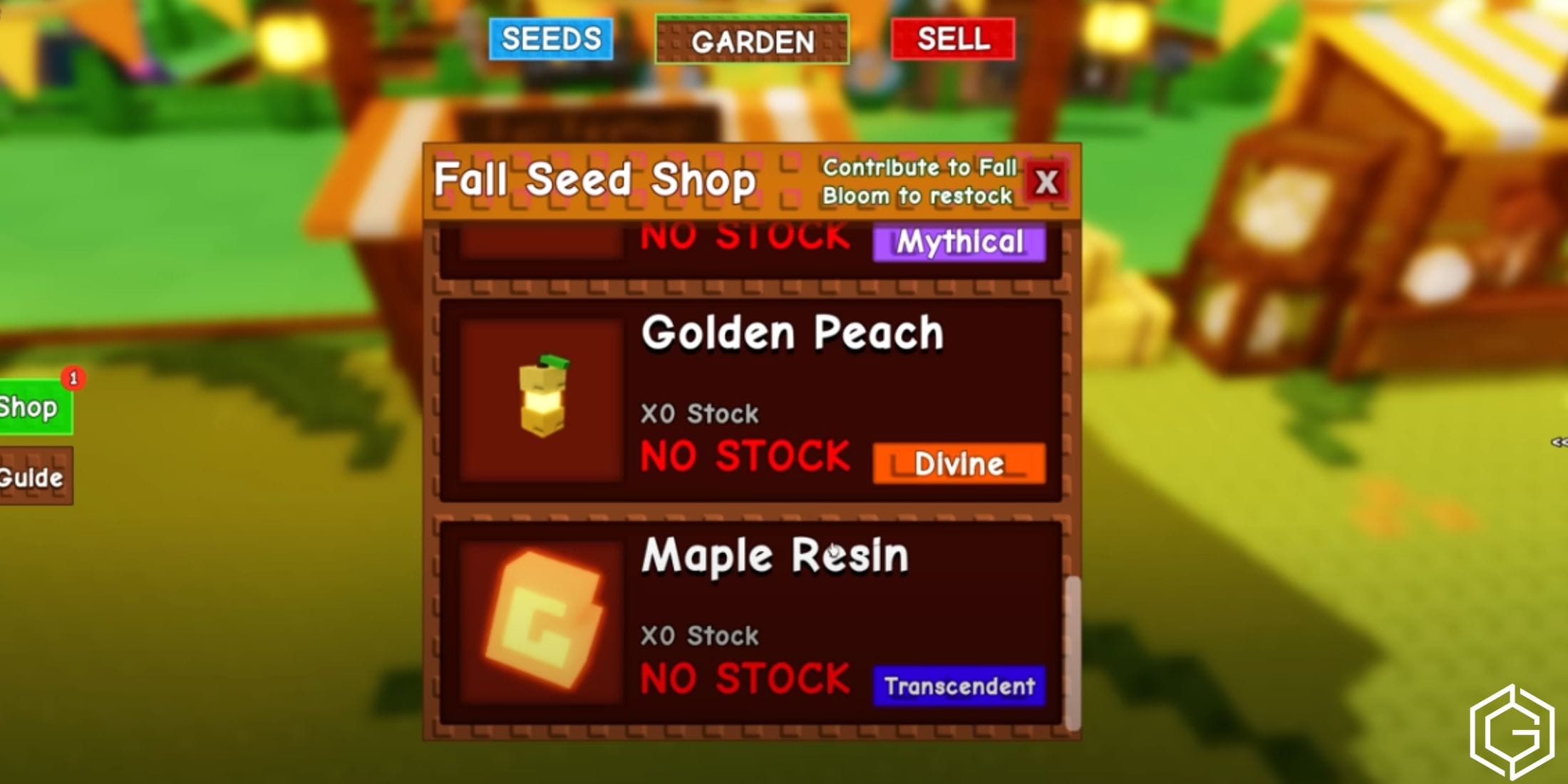 List of Fall Seed Shop Seeds in Grow A Garden